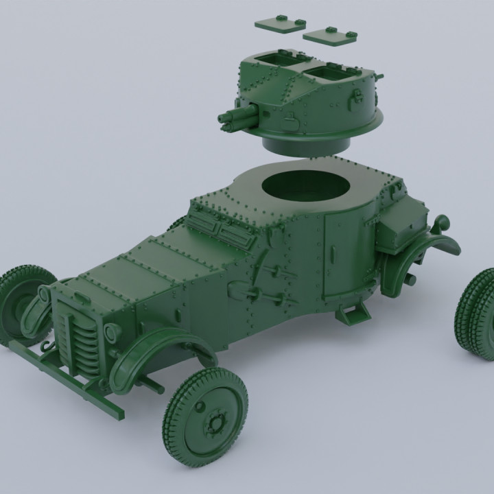 3D Printable Armoured Car White-Laffly AMD 50 (France, WW2) by Wargame3d