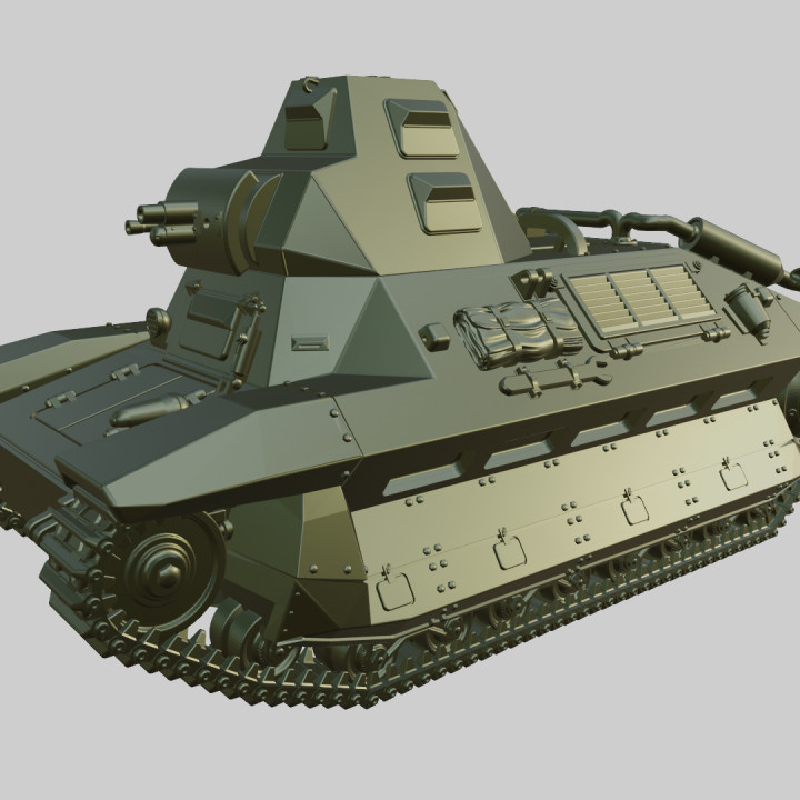 3D Printable Light Tank FCM-36 (France, WW2) by Wargame3d