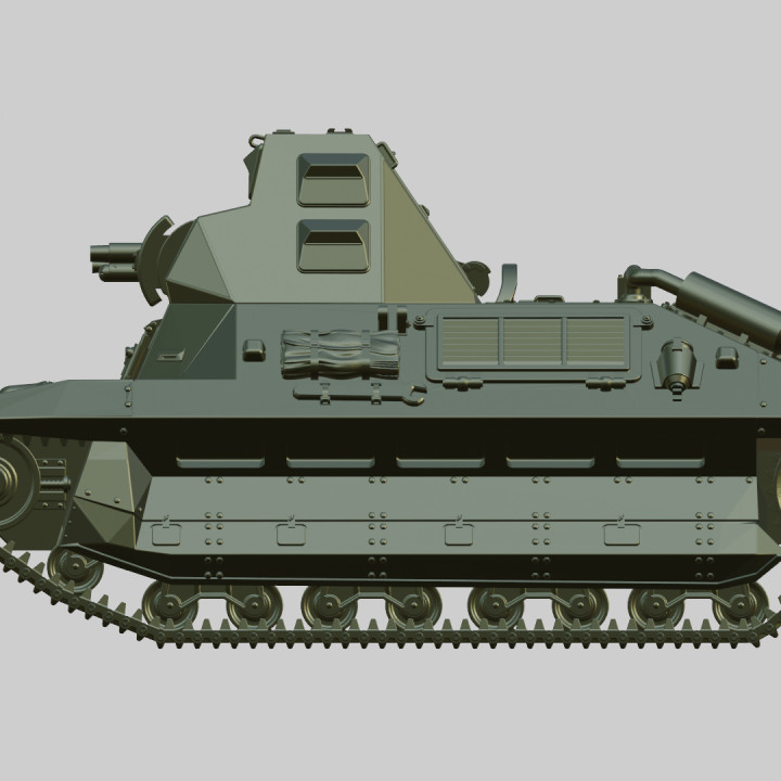 3D Printable Light Tank FCM-36 (France, WW2) by Wargame3d