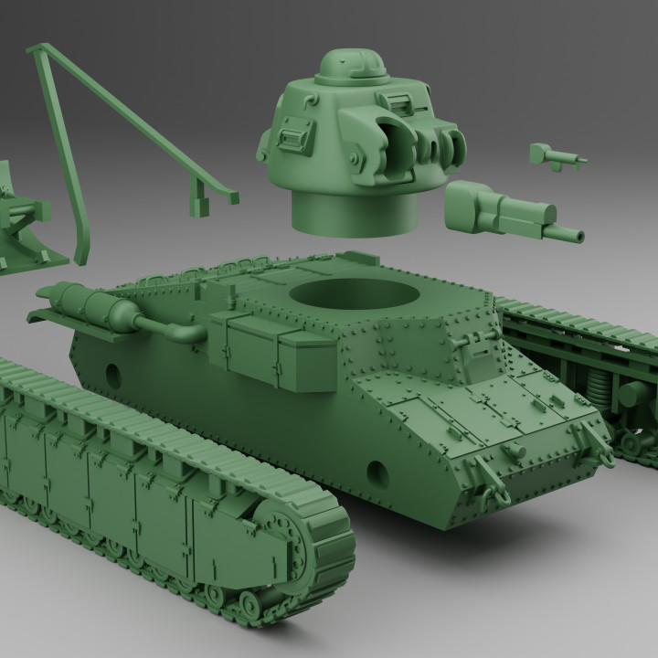 3D Printable Light Tank Renault D1 (France, WW2) by Wargame3d