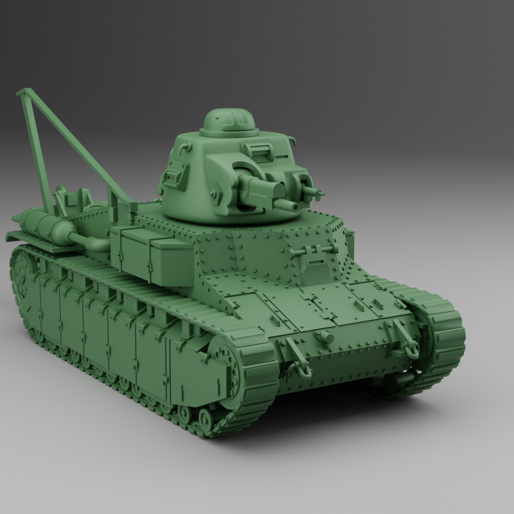 3D Printable Light Tank Renault D1 (France, WW2) by Wargame3d