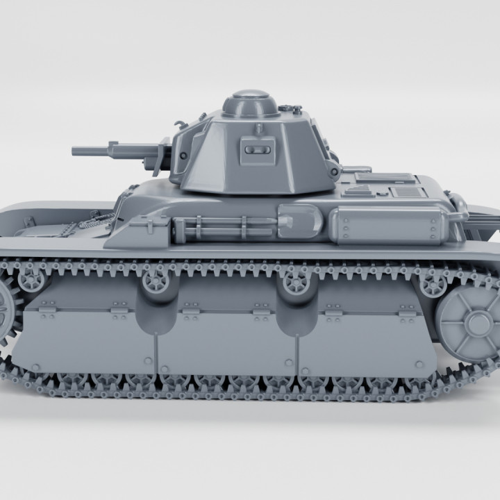 3D Printable Light Tank Renault R40 (France, WW2) by Wargame3d
