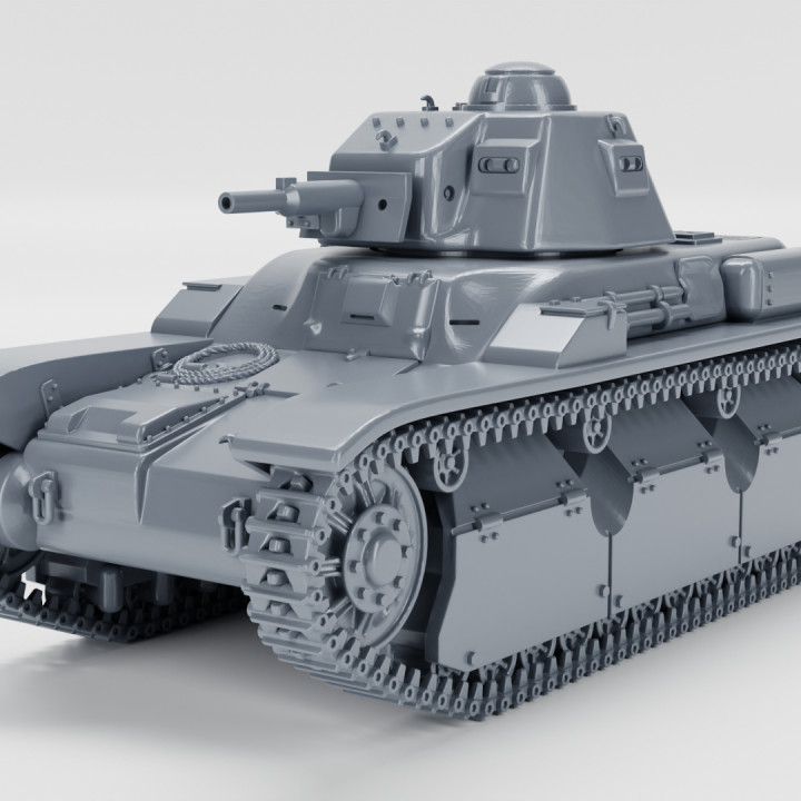 3D Printable Light Tank Renault R40 (France, WW2) by Wargame3d