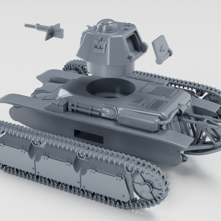 3D Printable Light Tank Renault R40 (France, WW2) by Wargame3d