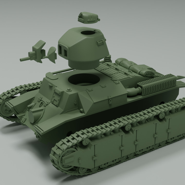 3D Printable Medium Tank Renault D2 (France, WW2) by Wargame3d