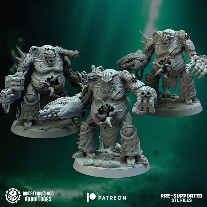 3D Printable Abyssal destroyers set (3 models) by Immaterium God Miniatures