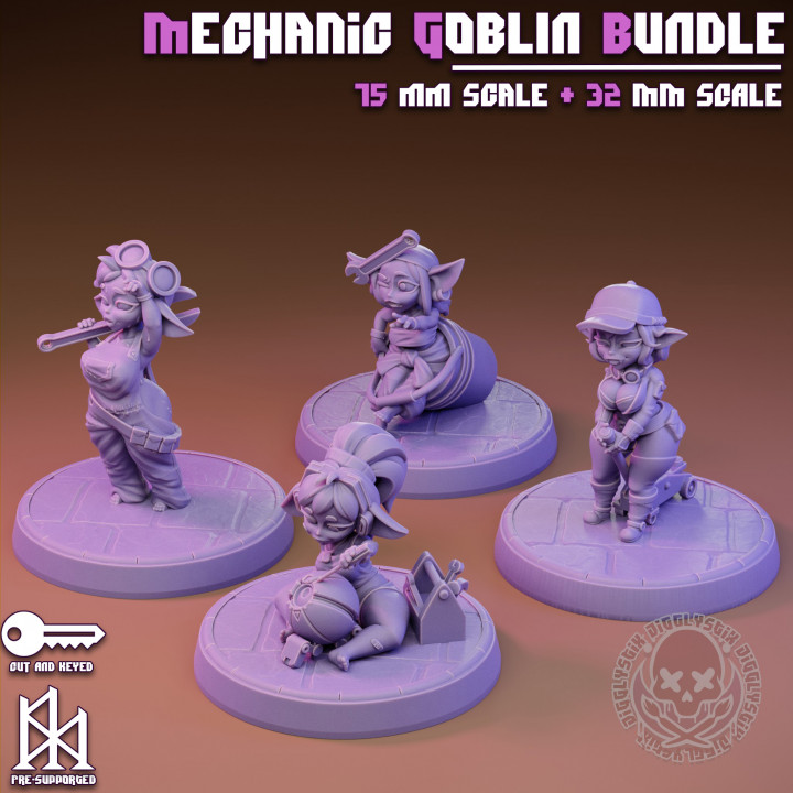 3D Printable Mechanic Goblin Bundle by Jigglystix