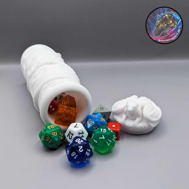 3D Printable Dice Vial, Dice Bottle, Container by Kirsten M