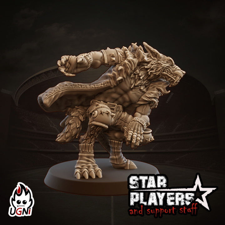 3D Printable Fantasy Football - Star Player - werewolf by UGNI Miniatures