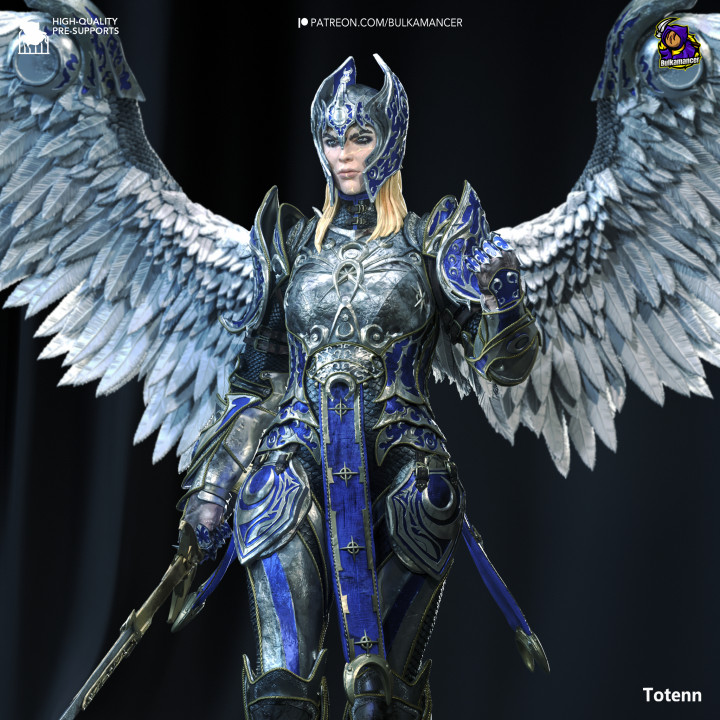 3D Printable Resplendent Paladin (298mm) + Bust (156mm) by Bulkamancer Sculpts