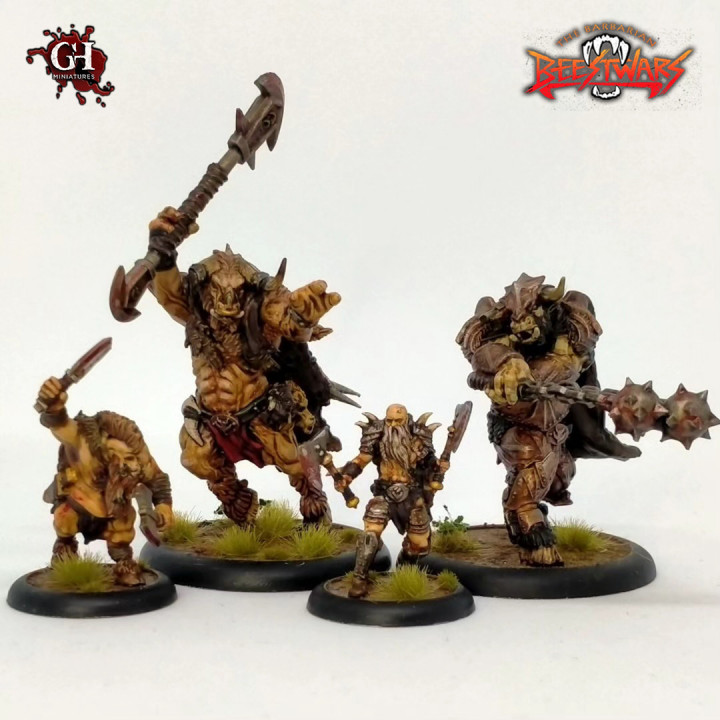 3D Printable Bstmn16 Clovis Minotaur spinning with morning star (Pre ...