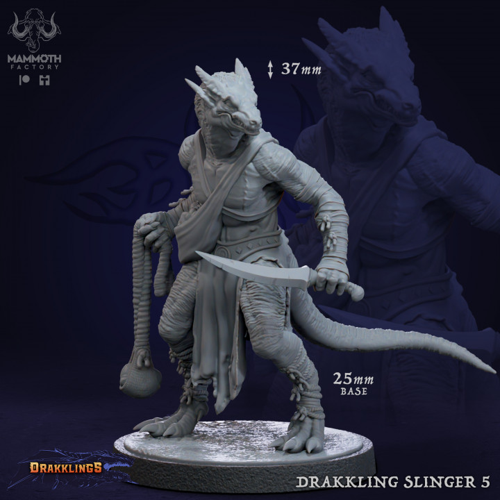3D Printable Drakkling Slinger Warband by Mammoth Factory