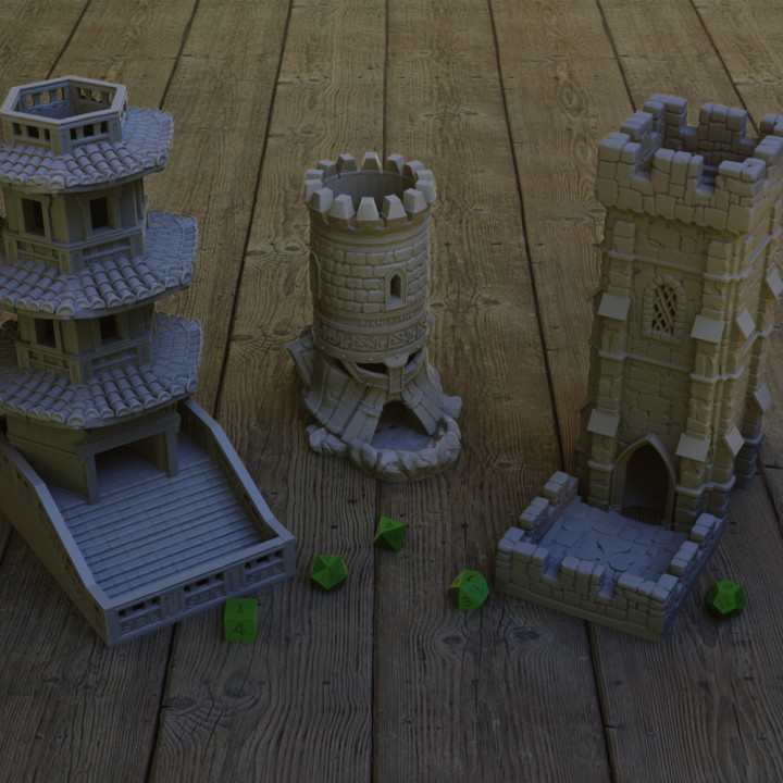 3D Printable Dice Tower bundle by Crosslances