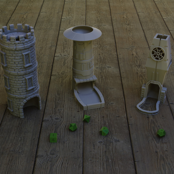 3D Printable Dice Tower bundle by Crosslances