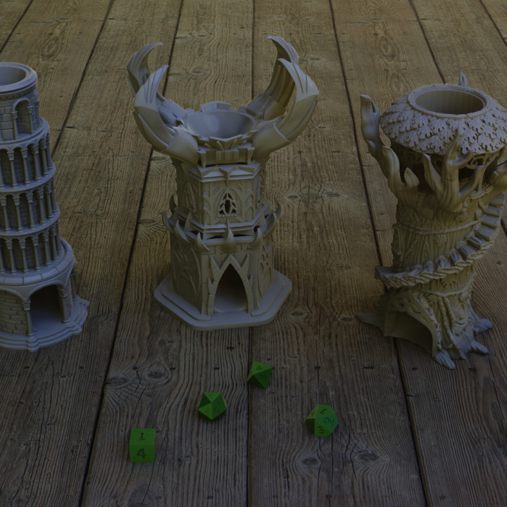3D Printable Dice Tower bundle by Crosslances