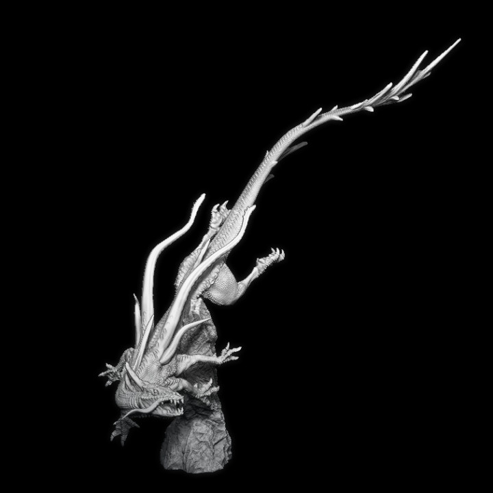 3D Printable The Great Basilisk of Ark'Habbath. Sea Dragon (Unsupported ...