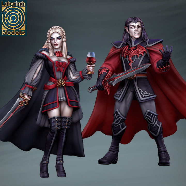 3D Printable Vampires Collection Vol. 2 - 32mm scale by Labyrinth Models