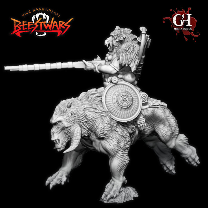 3D Printable Gldn14 Geladan (Baboon man) with firestick mounted on ...