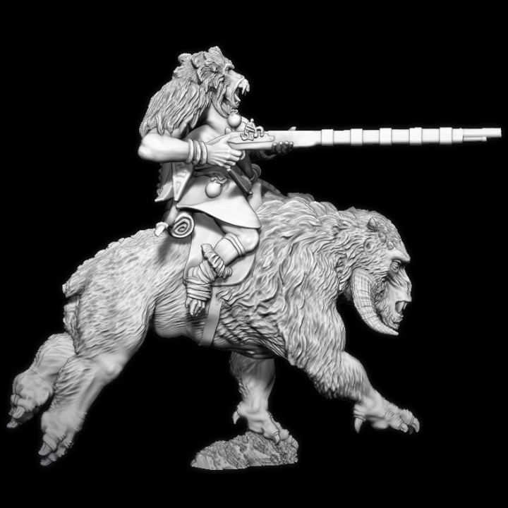 3D Printable Gldn14 Geladan (Baboon man) with firestick mounted on ...