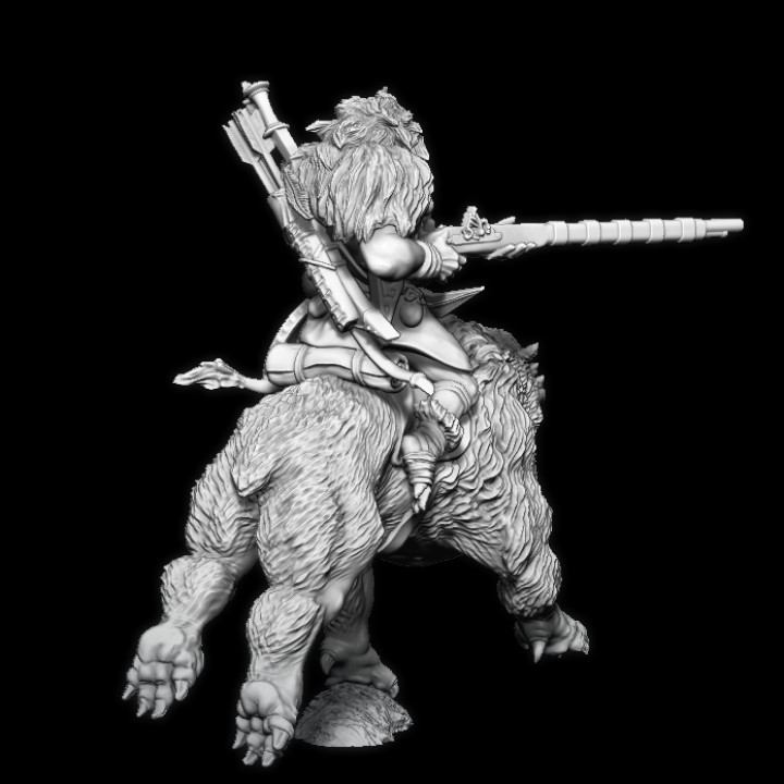 3D Printable Gldn14 Geladan (Baboon man) with firestick mounted on ...