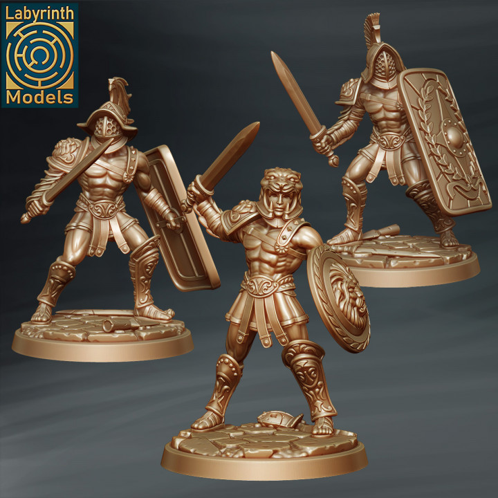3D Printable Secutor Gladiators - 32mm scale by Labyrinth Models