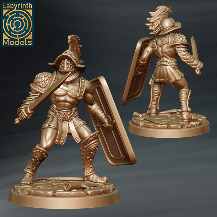 3D Printable Secutor Gladiators - 32mm scale by Labyrinth Models
