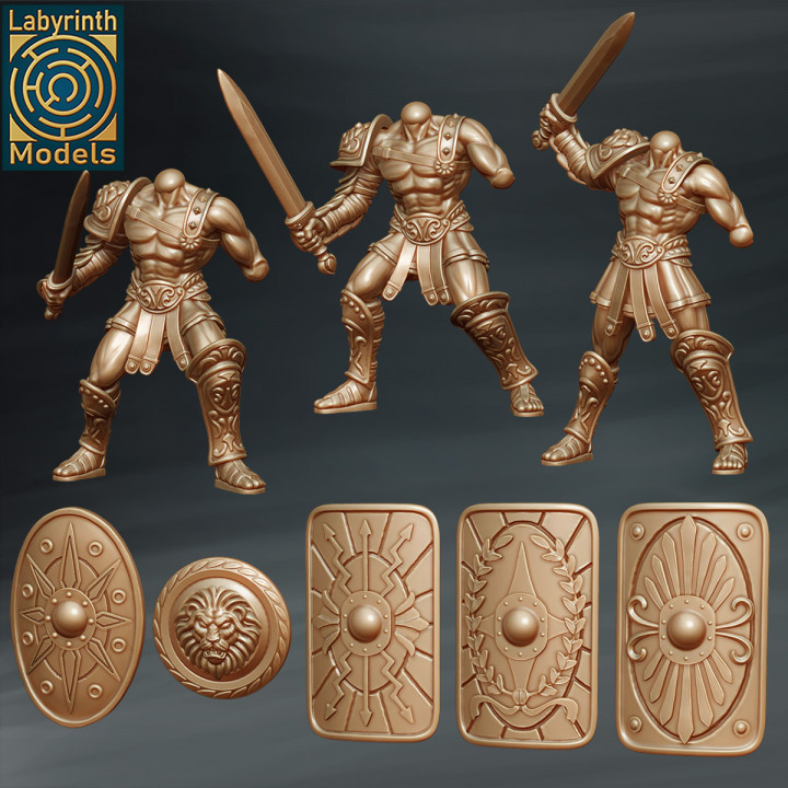 3D Printable Secutor Gladiators - 32mm scale by Labyrinth Models