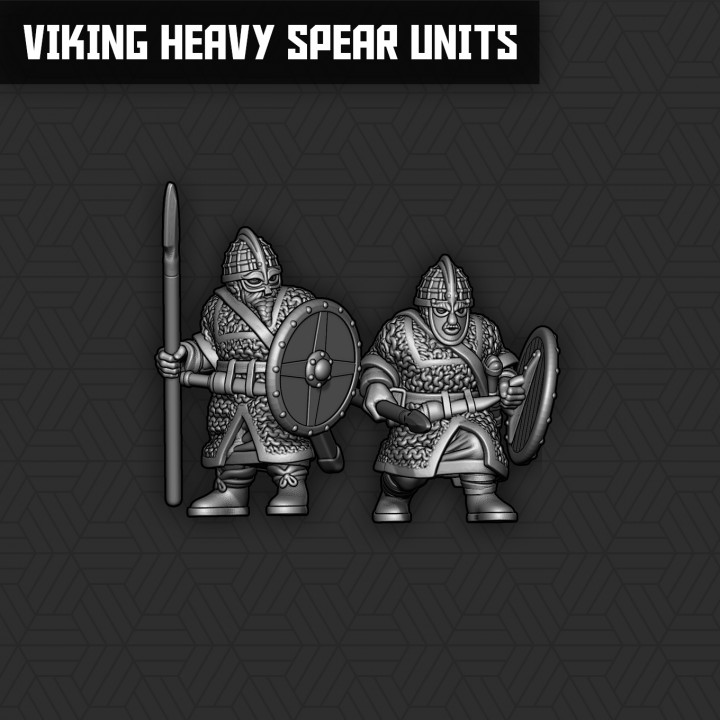 3D Printable Viking Heavy Spear & Shield Units by Smol Miniatures