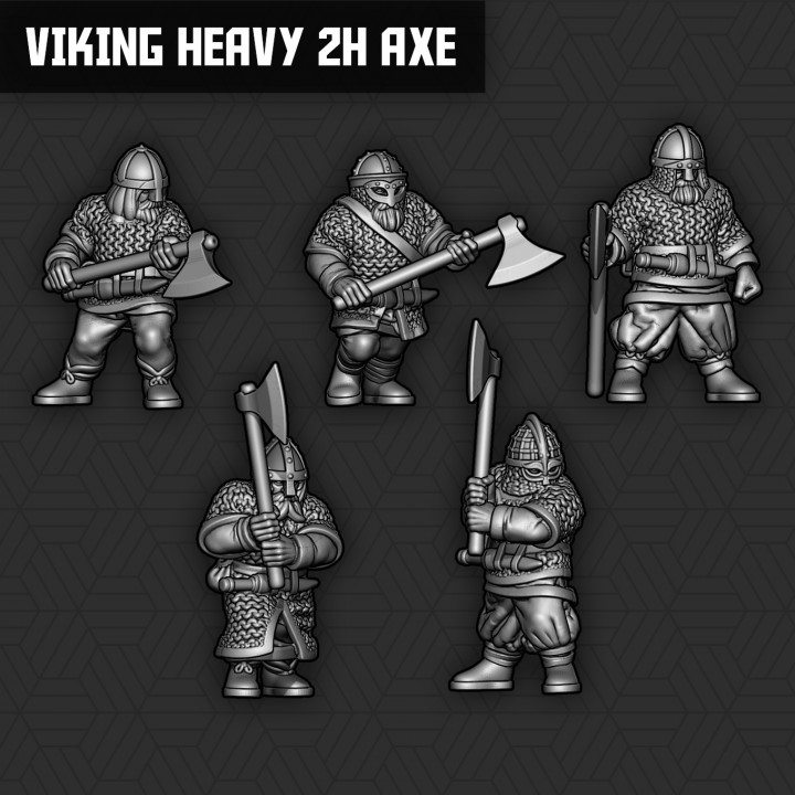 3D Printable Viking Heavy Two-Handed Axe Units by Smol Miniatures
