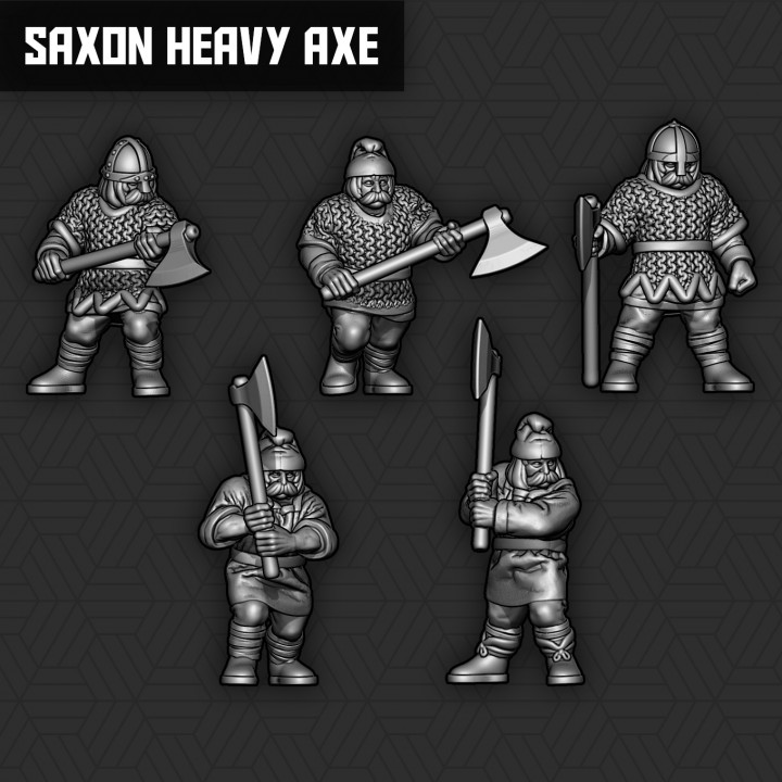 3D Printable Saxon Heavy Axe Units by Smol Miniatures