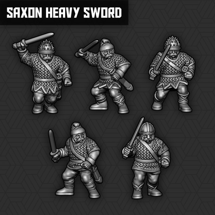 3D Printable Saxon Heavy Sword Units by Smol Miniatures