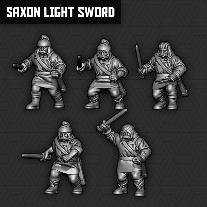 3D Printable Saxon Light Sword Units by Smol Miniatures
