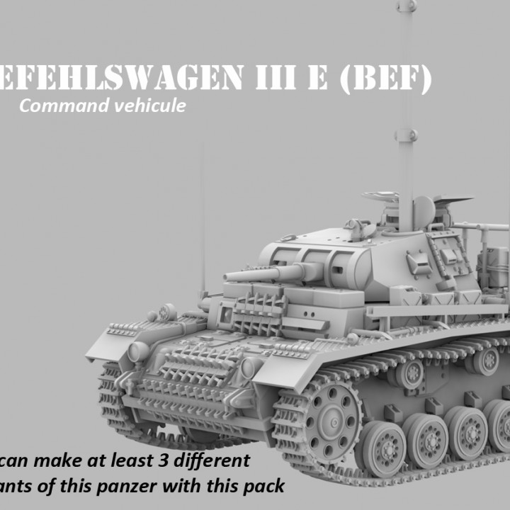 3D Printable Panzer III E Befehlswagen (BEF) by Counlane Models