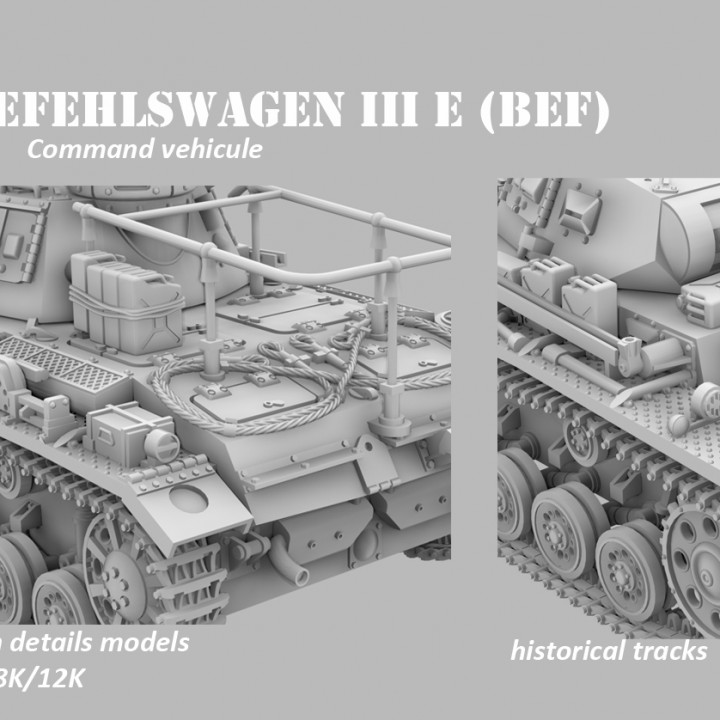 3D Printable Panzer III E Befehlswagen (BEF) by Counlane Models