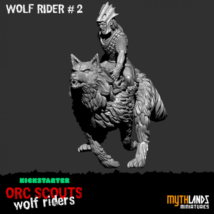 3D Printable Wolf Rider 2 by Mythlands Miniatures