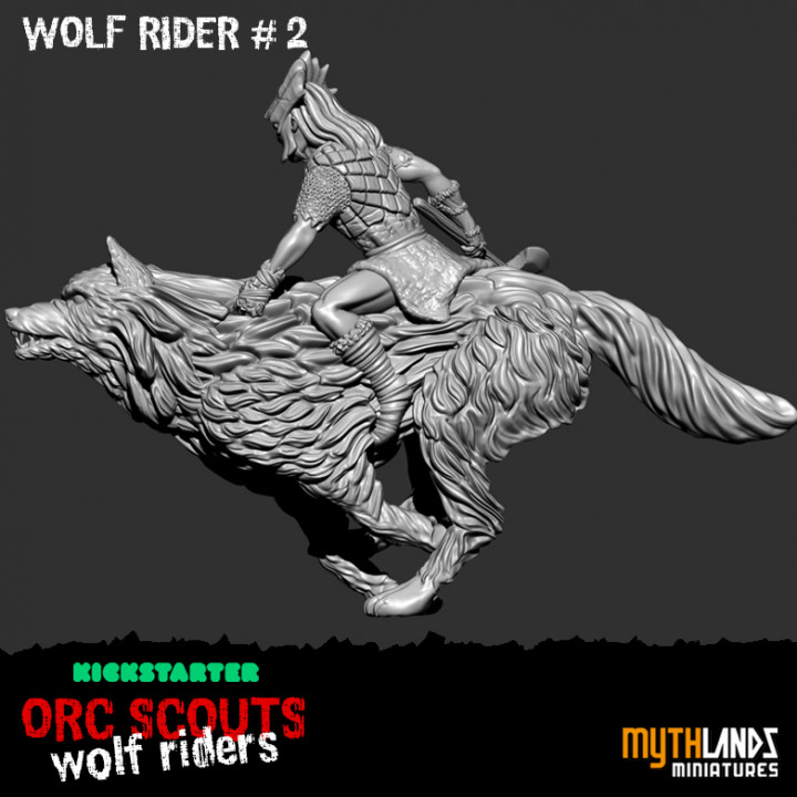 3D Printable Wolf Rider 2 by Mythlands Miniatures