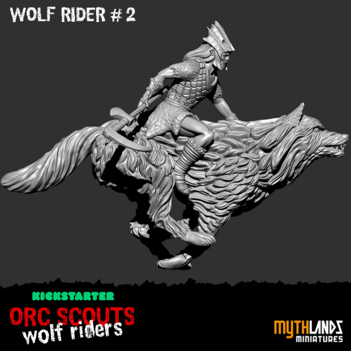 3D Printable Wolf Rider 2 by Mythlands Miniatures