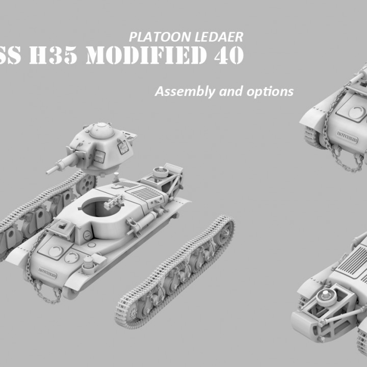 3D Printable Hotchkiss H35 mod 1940, Platoon Leader by Counlane Models