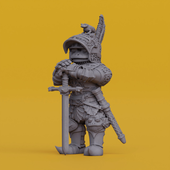 3D Printable Frog Bullywug Knight Commander B by vector.miniatures