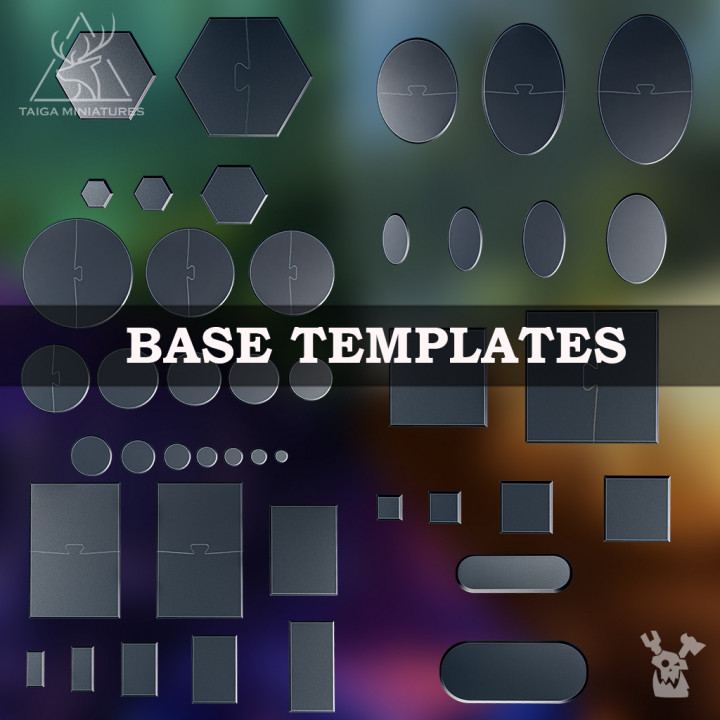 3D Printable Base Templates x168 - terrain bits for fantasy and sci-fi ...