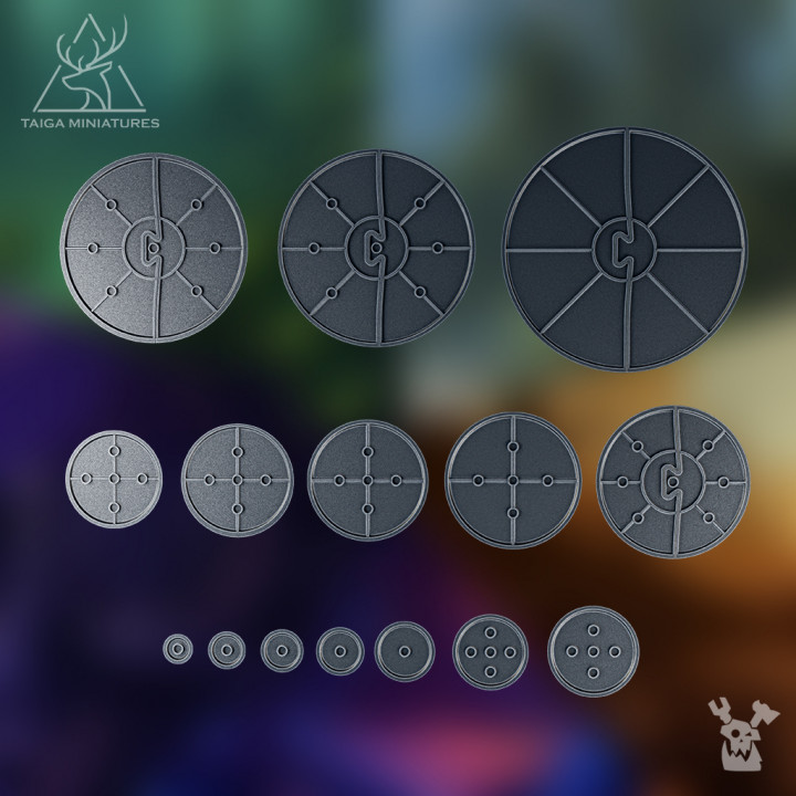 3D Printable Base Templates x168 - terrain bits for fantasy and sci-fi ...