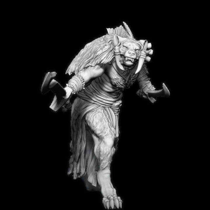 3D Printable Hynmn11: Hyenaman shapeshifter Gnoll (Pre-Supported) by ...