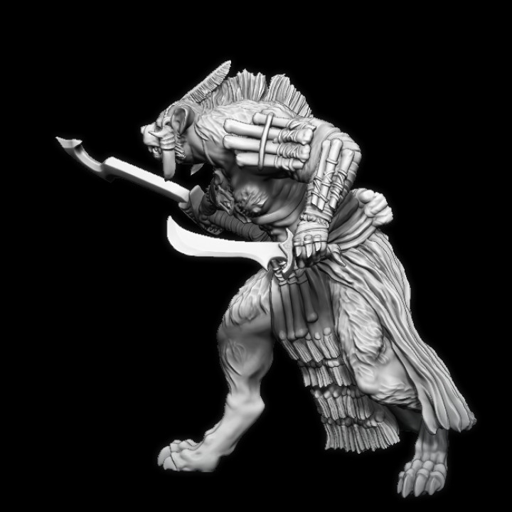 3D Printable Hynmn11: Hyenaman shapeshifter Gnoll (Pre-Supported) by ...