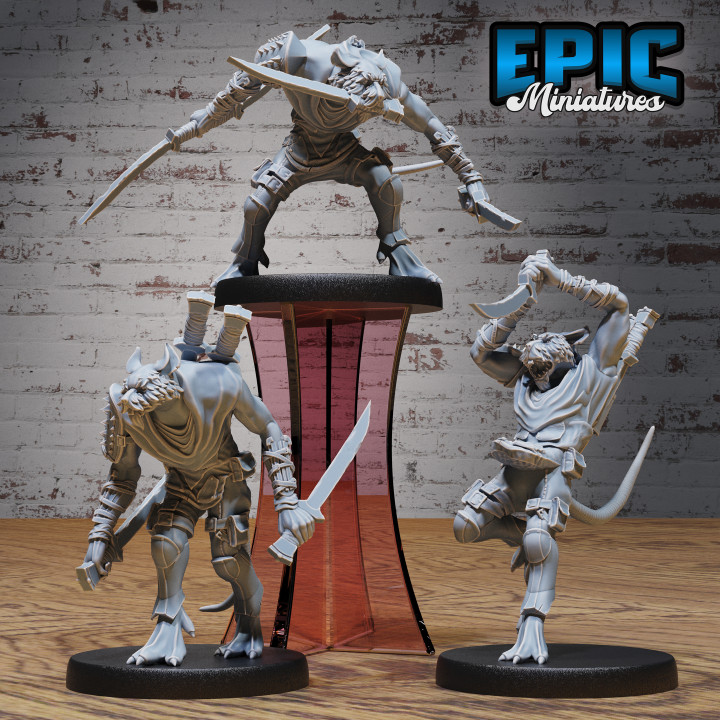 3D Printable Veteran Rat Folk Thief Set / Mice Raider / Cave Mouse ...