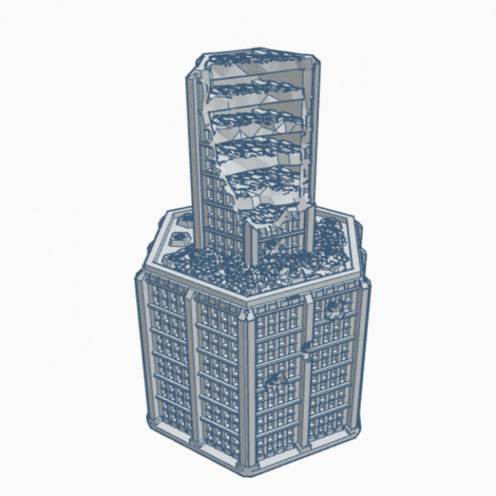 3D Printable Ruined Watchtower SFR058 by Wargame Forge