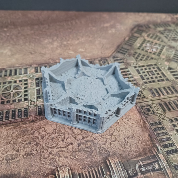 3D Printable Destroyed Watchtower SFD058 by Wargame Forge