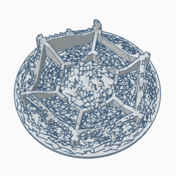 3D Printable Destroyed Watchtower SFD058 by Wargame Forge