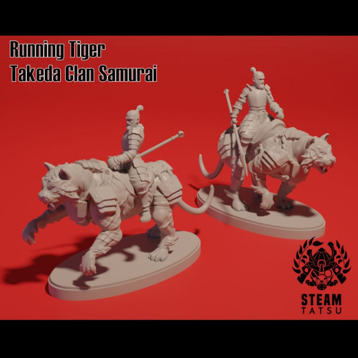 3D Printable Takeda - Running Tiger Mount by Steam Tatsu