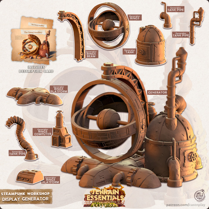 3D Printable Steampunk Workshop Set (Pre-Supported) - Terrain Essentials by Cast n Play