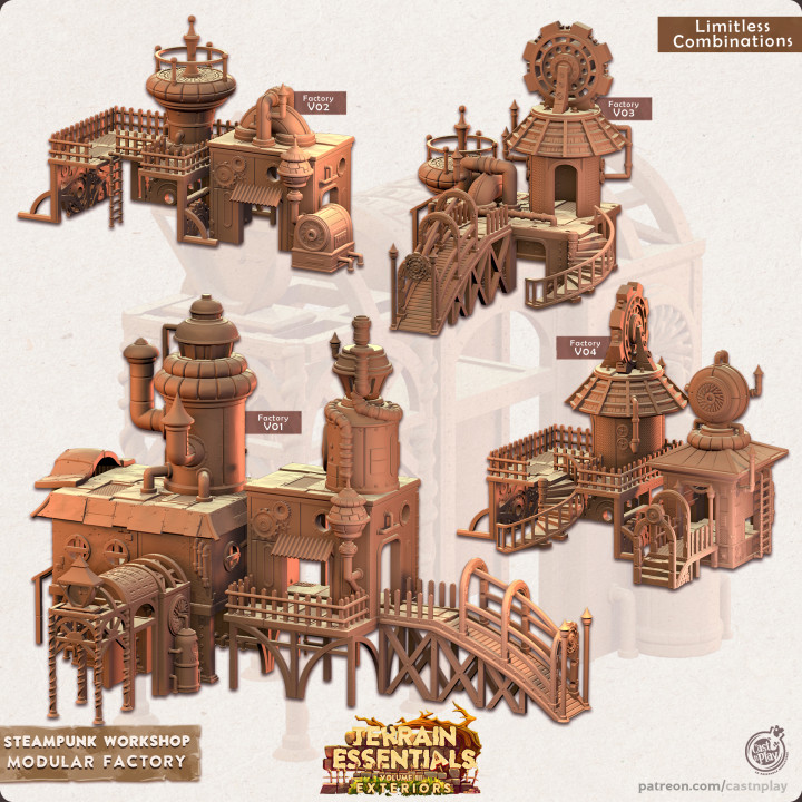 3D Printable Steampunk Workshop Set (Pre-Supported) - Terrain ...